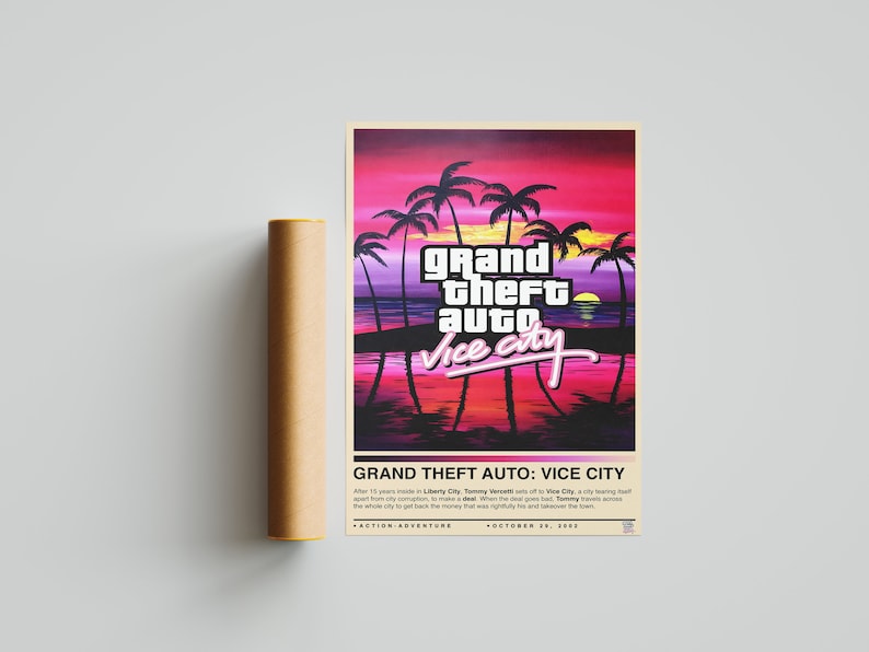 Grand Theft Auto Vice City Poster GTA Poster Gaming Poster - Etsy
