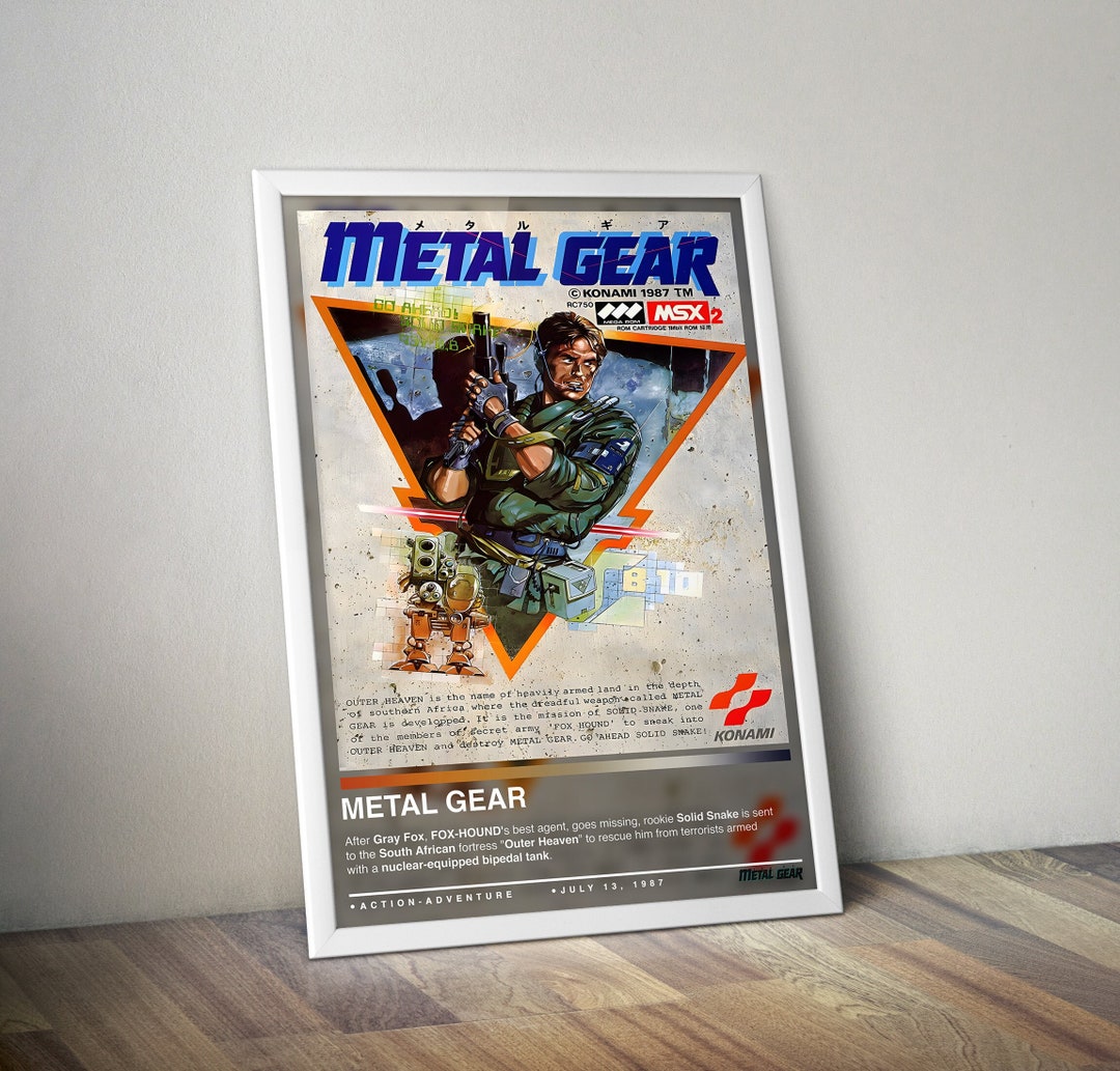 Metal Gear 1987 Poster Print Metal Gear Cover Gaming Poster 4 Colors ...