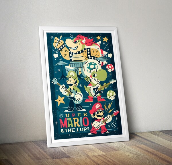 Retro Video Game Controller Wall Decor, Digital Prints, Game Room ...