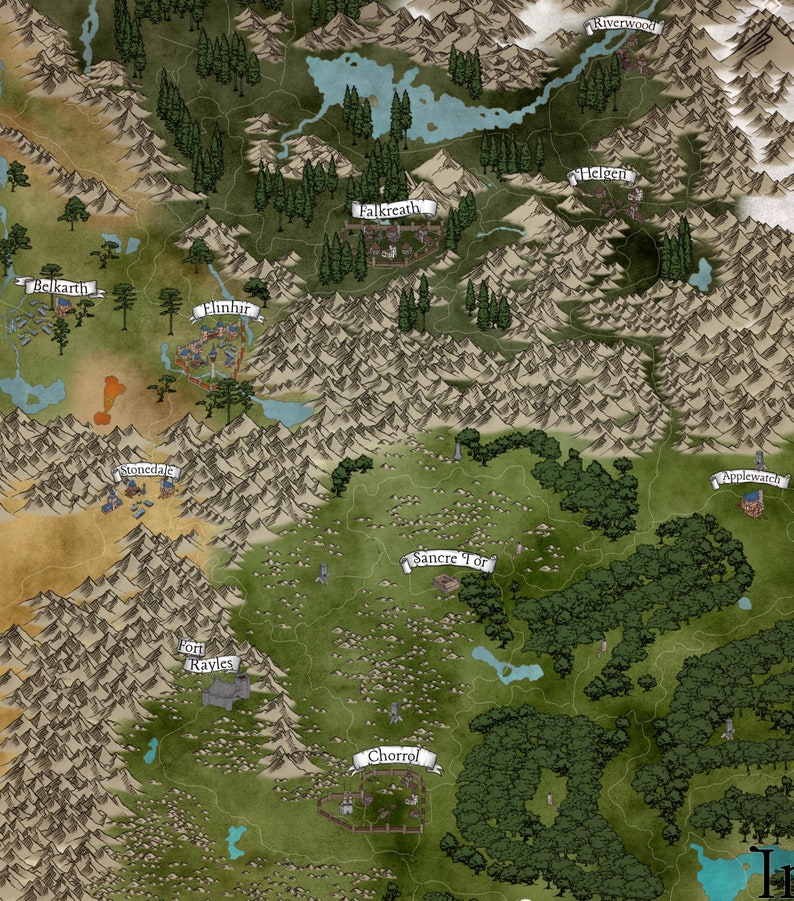 Fantasy DND TTRPG Regional Maps - Etsy
