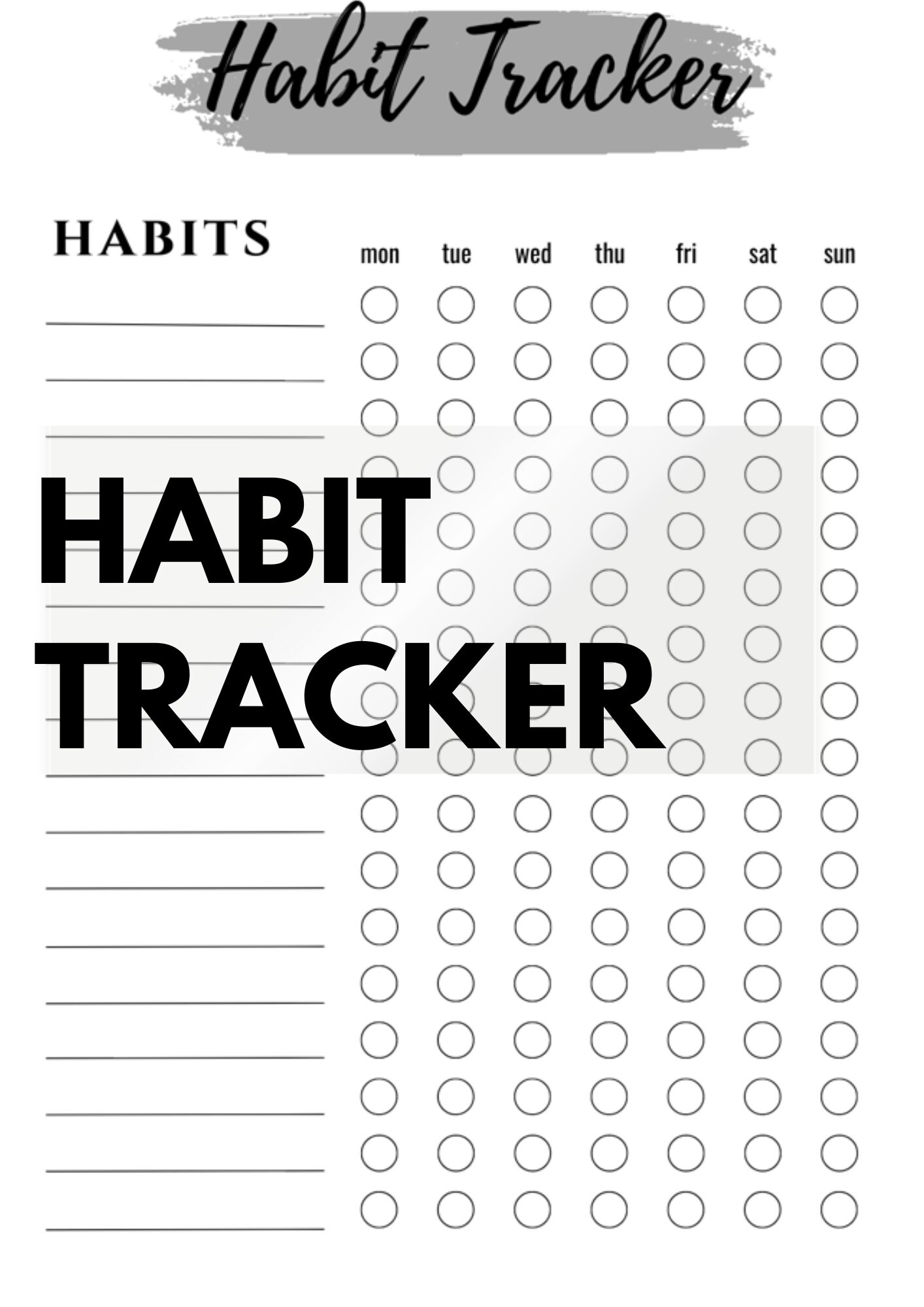 Habit Tracker Printable Digitable Downloadable Minmilastic Planner ...