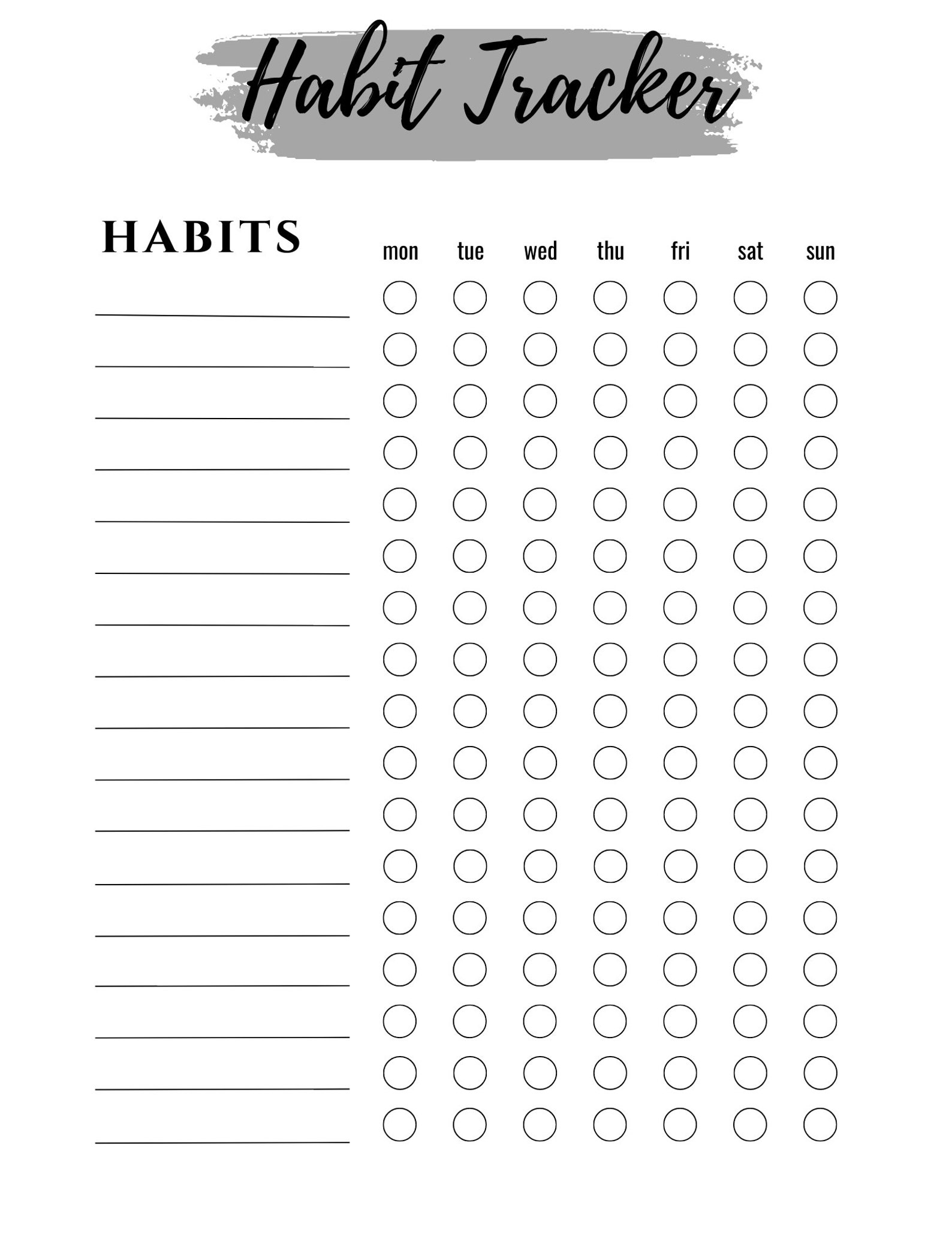 Habit Tracker Printable Digitable Downloadable Minmilastic Planner ...