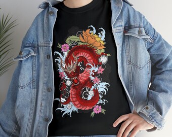 Men's Classic Tee, Red Dragon T-shirt, Animal Tee Dragon, Animal T ...