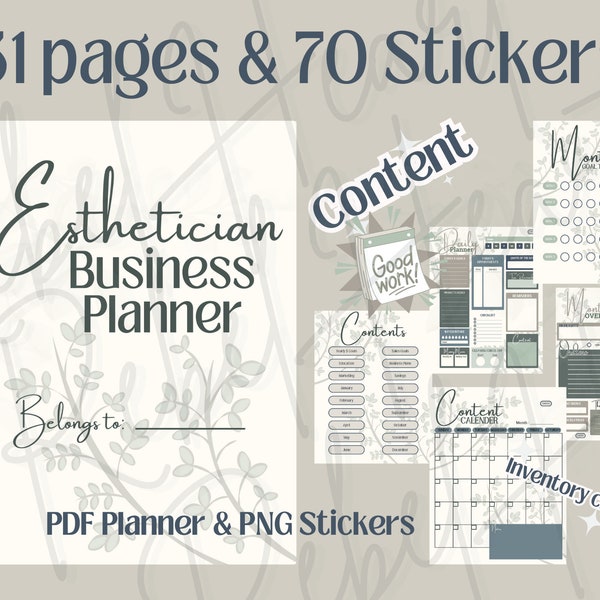 Esthetician Content Calendar - Etsy