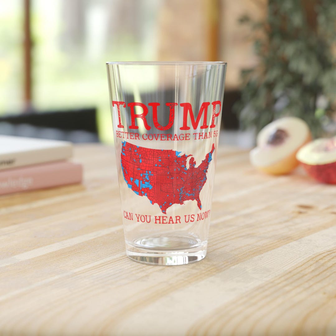Trump Beer Pint Glass, United States Map Design, Political Gift ...