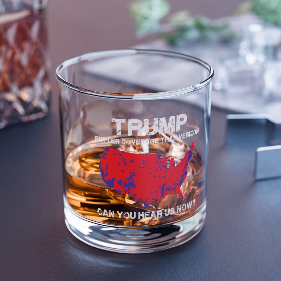 Trump Whiskey Glass: Red Wave USA Map, Political Barware Gift - Etsy