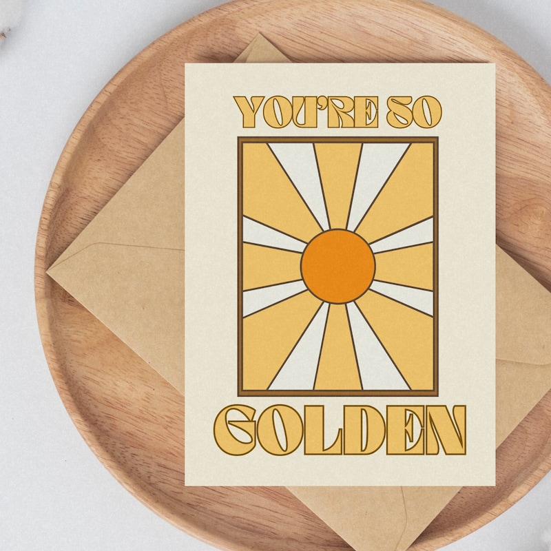 Golden Birthday Card - Etsy