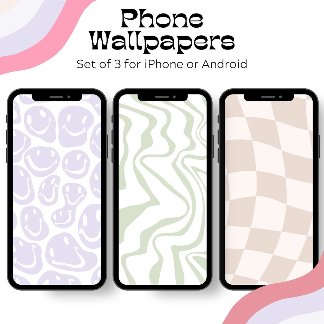 3 Pastel Groovy Wallpapers | Retro Trippy Y2k | Phone Lock Screen ...