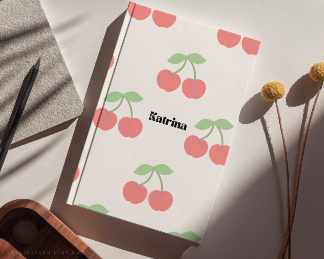 Cherries Personalised A5 Journal Personalised With Your Name or Message ...