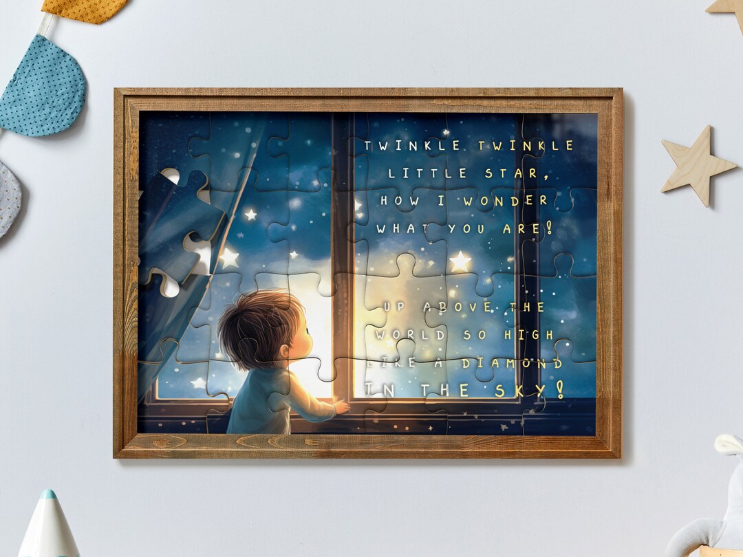 Twinkle Twinkle Nursery Rhyme Print Childrens Song Artwork Educational ...