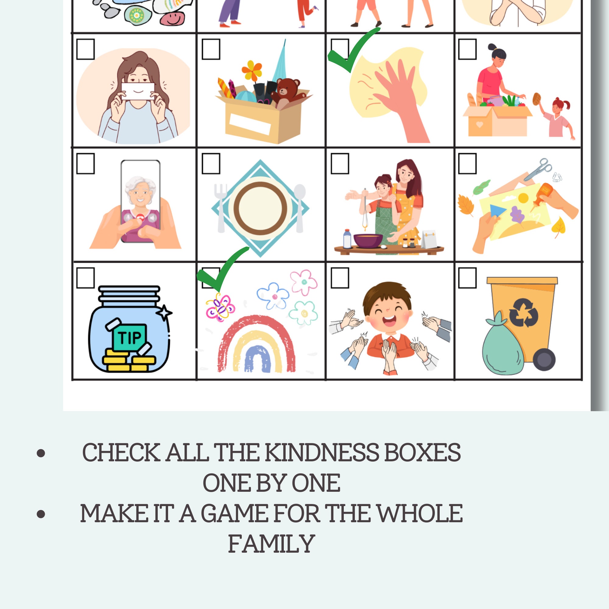KINDNESS BINGO | Printable Game With Acts of Kindness | Coloring BINGO ...