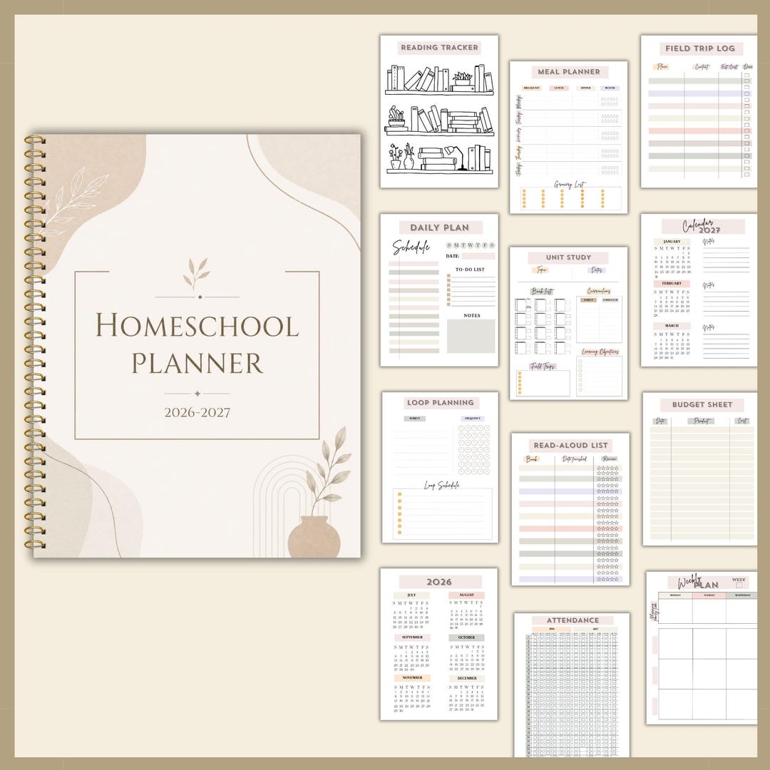 ULTIMATE Homeschool Planner 2026-27 | Neutral Layout | Block + Loop ...