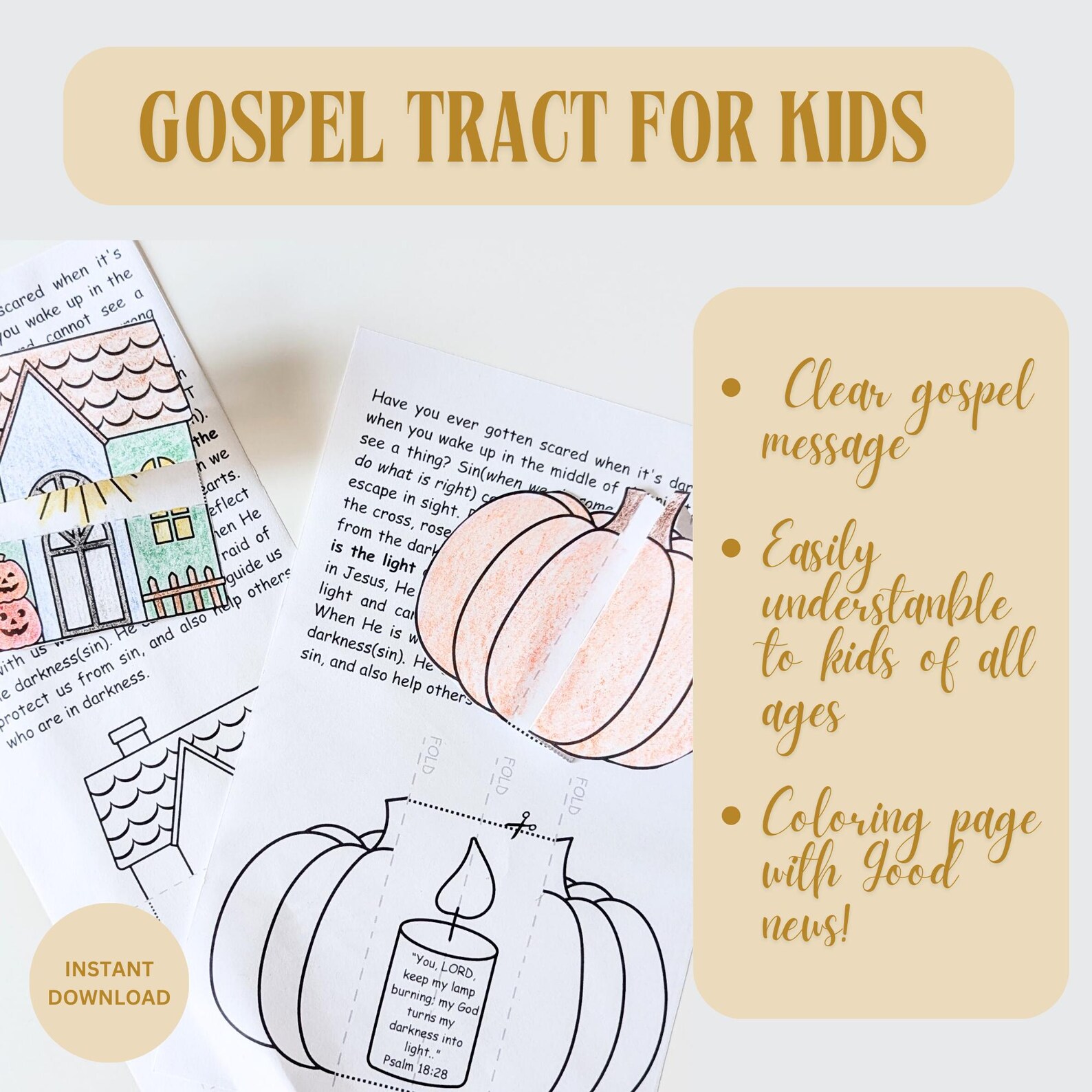 Christian Halloween Gospel Craft | Gospel Tracts for Kids Printable ...