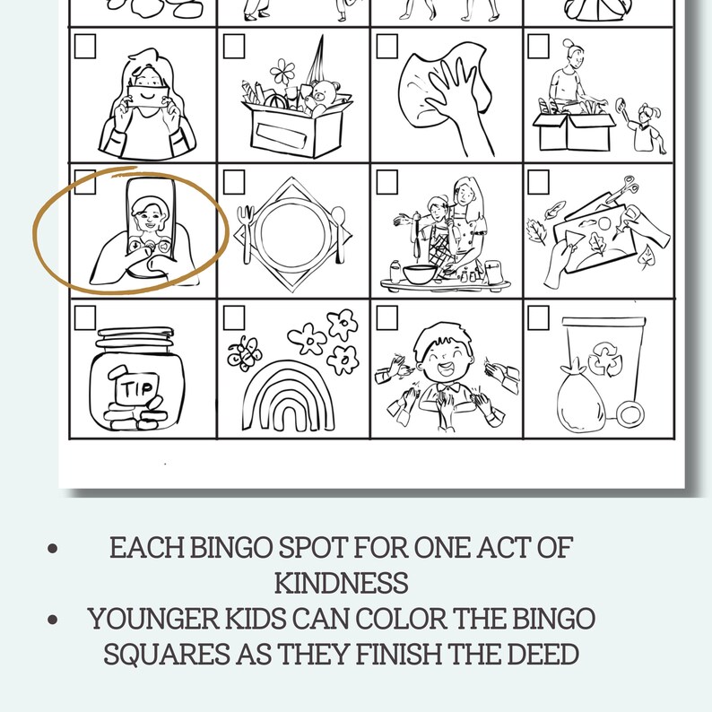 KINDNESS BINGO | Printable Game With Acts of Kindness | Coloring BINGO ...