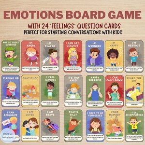 Printable Board Game for Kids, Emotions Board Game, Feelings Cards ...