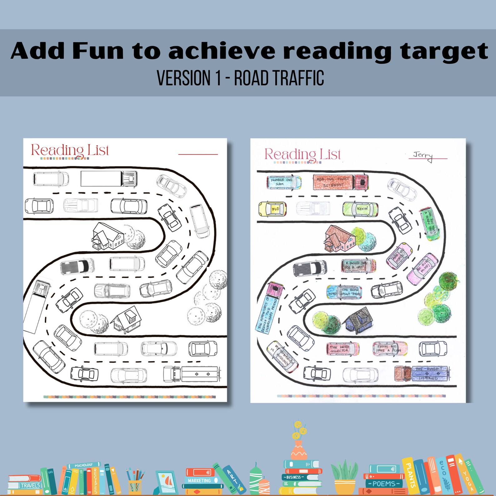 Printable Reading Tracker for Kids Cars Reading Log 100 Book List A2 ...
