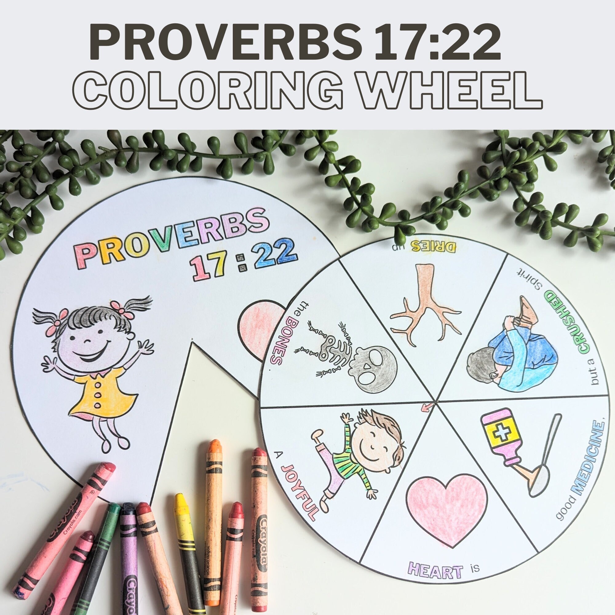Proverbs 17:22 Joyful Heart is Good Medicine | Coloring Wheel ...