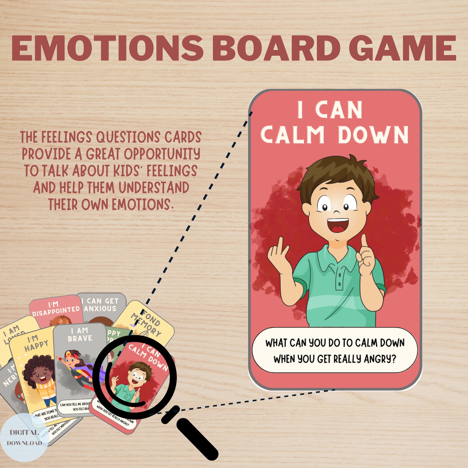Printable Board Game for Kids, Emotions Board Game, Feelings Cards ...