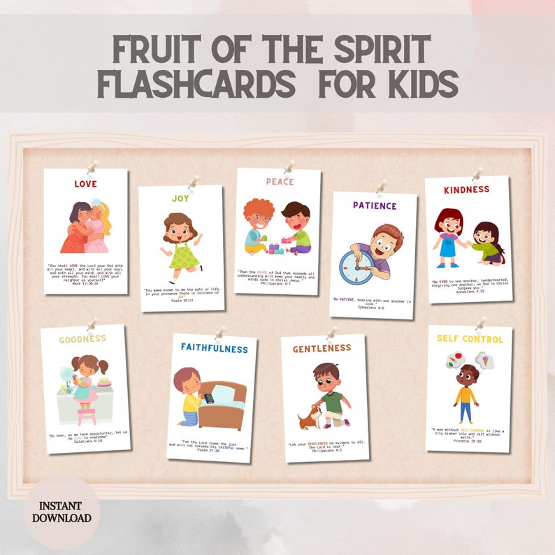 Fruit of the Spirit Flashcards for Kids & Toddlers | Homeschool ...