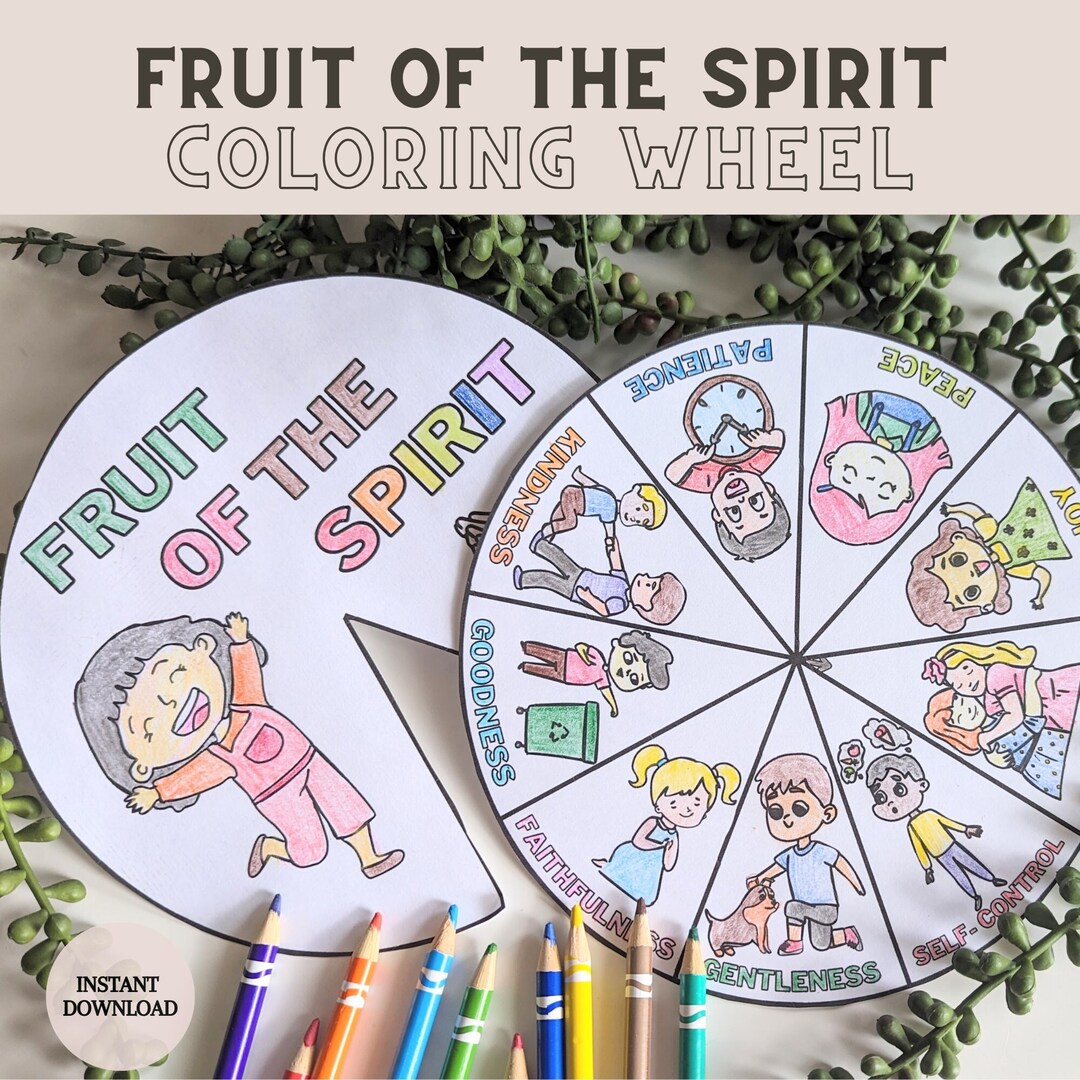 Fruit of the Spirit Spinner Craft | Coloring Wheel, Printable Bible ...