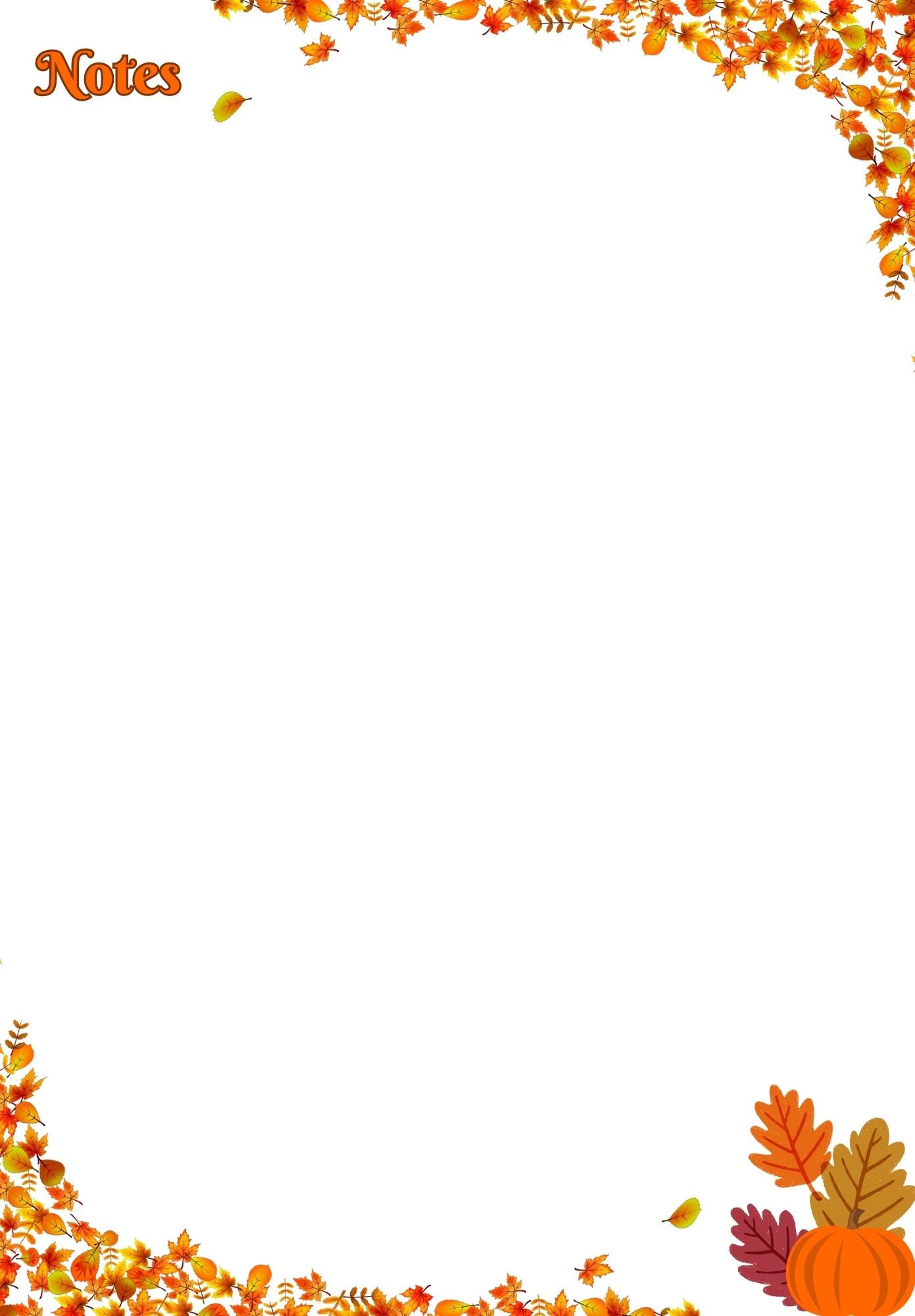 Pretty Notebook Paper Lined & Unlined Fall / Autumn Theme - Etsy