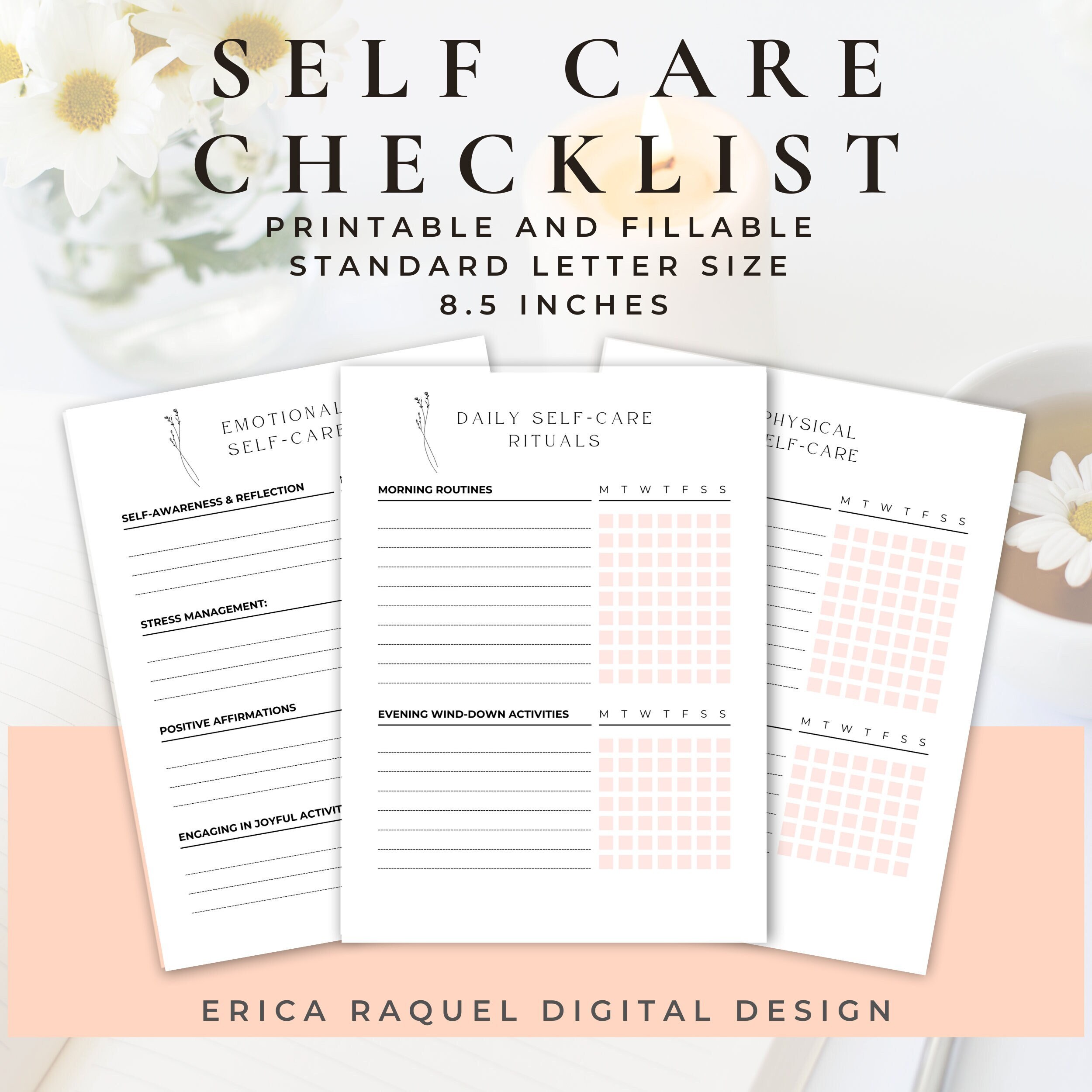 Self Care Checklist Self Care Checklist Printable Selfcare - Etsy