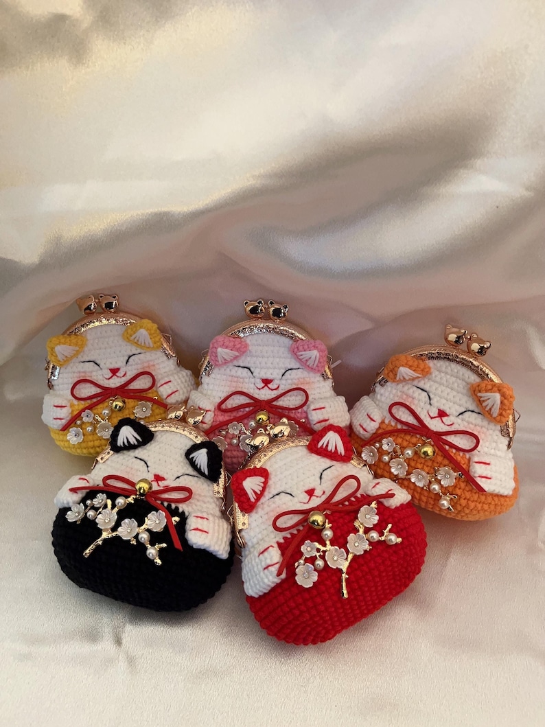 Handmade Lucky Cat Maneki-neko Coin Purse - Etsy