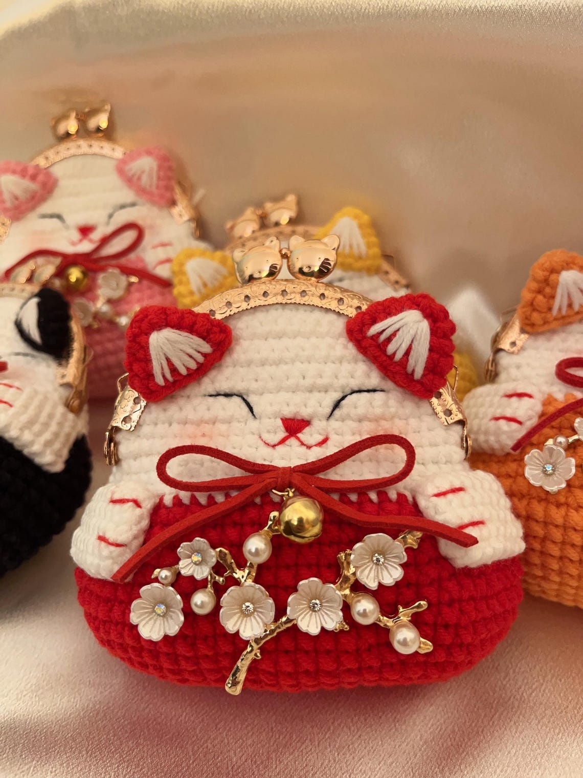 Handmade Lucky Cat Maneki-neko Coin Purse - Etsy