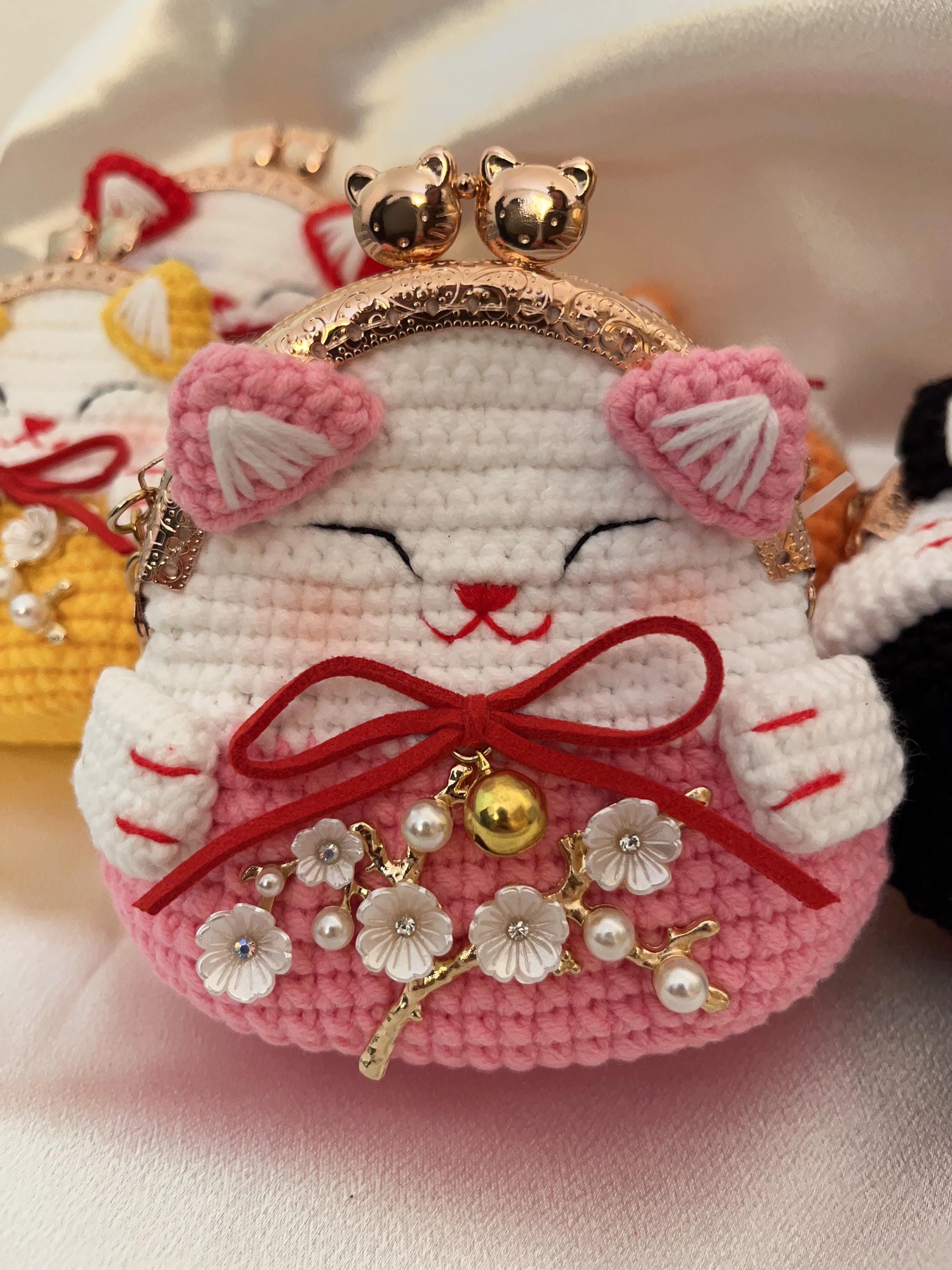 Handmade Lucky Cat Maneki-neko Coin Purse - Etsy