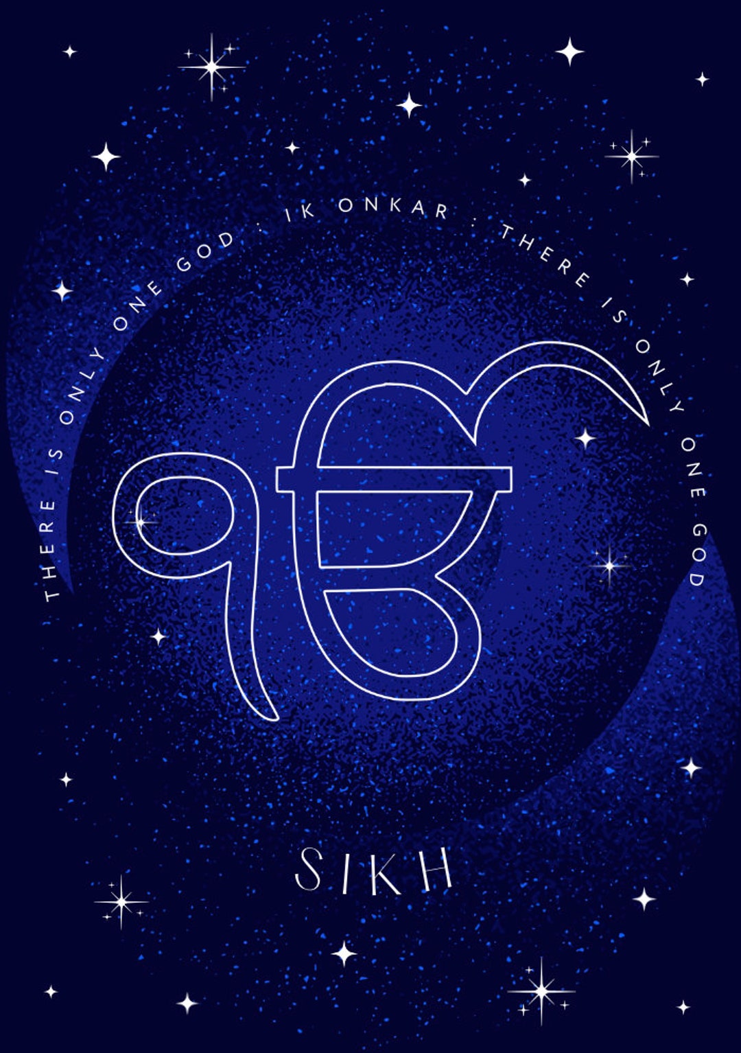 Sikhi Ik Onkar Blue Ver Print at Home Poster - Etsy