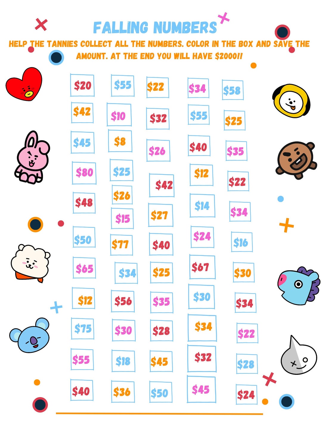 Falling Numbers - Etsy