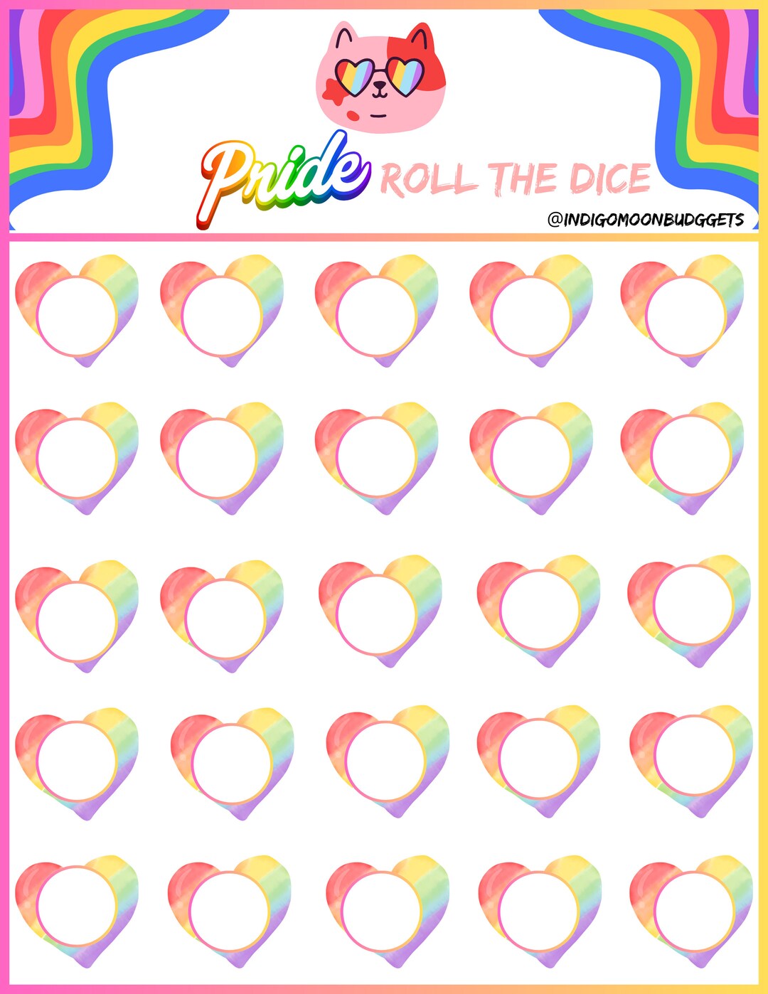 Pride Roll the Dice!! Roll and Save! Savings Challenge - Etsy