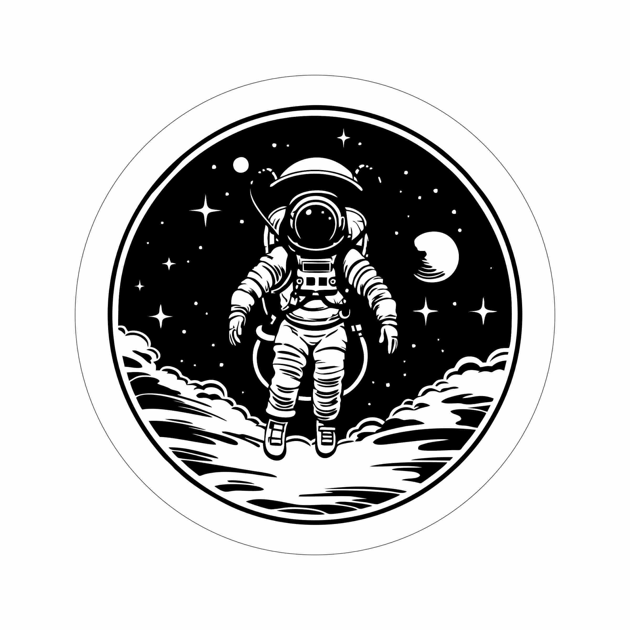 Astronaut Floating in Space Sticker UAP Decal Cool Sticker FULL ...