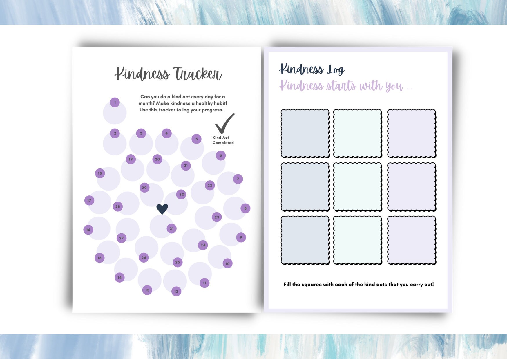 Kindness Tracker PDF Workbook - Etsy