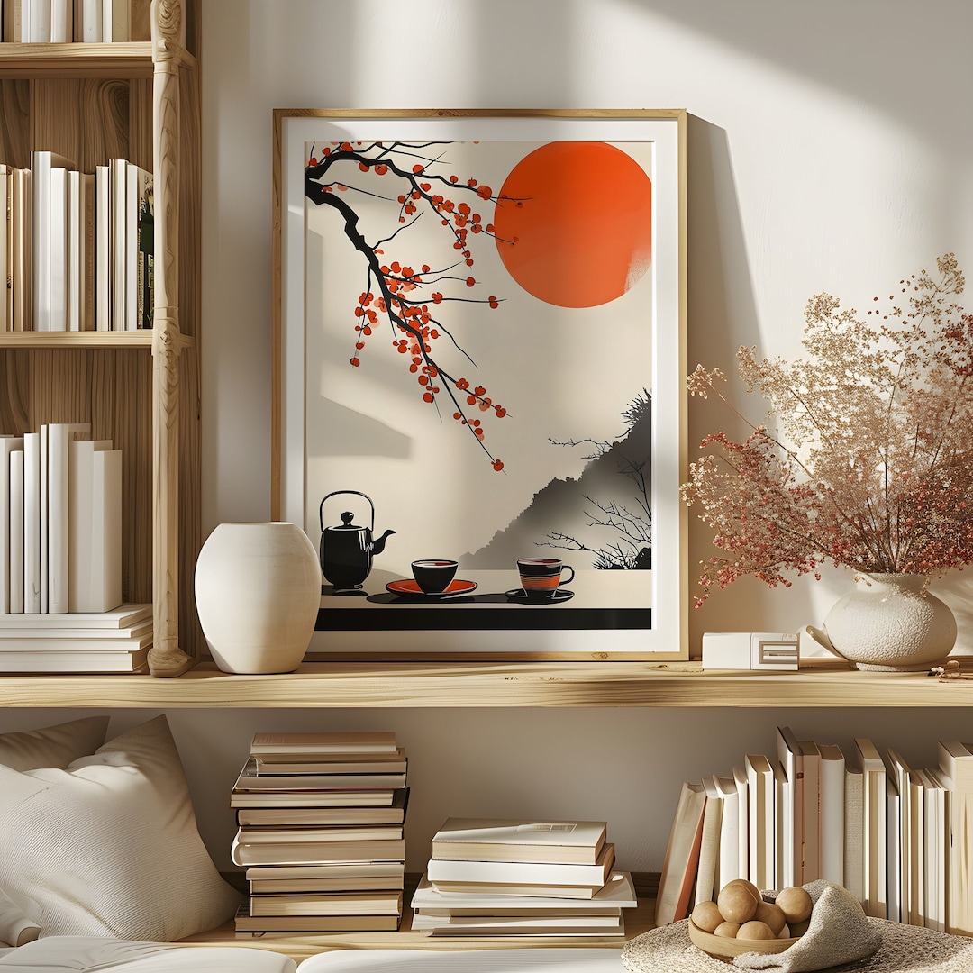 Japanese Tea Ceremony Poster 2, Japandi Wall Art Teacup and Teapot ...
