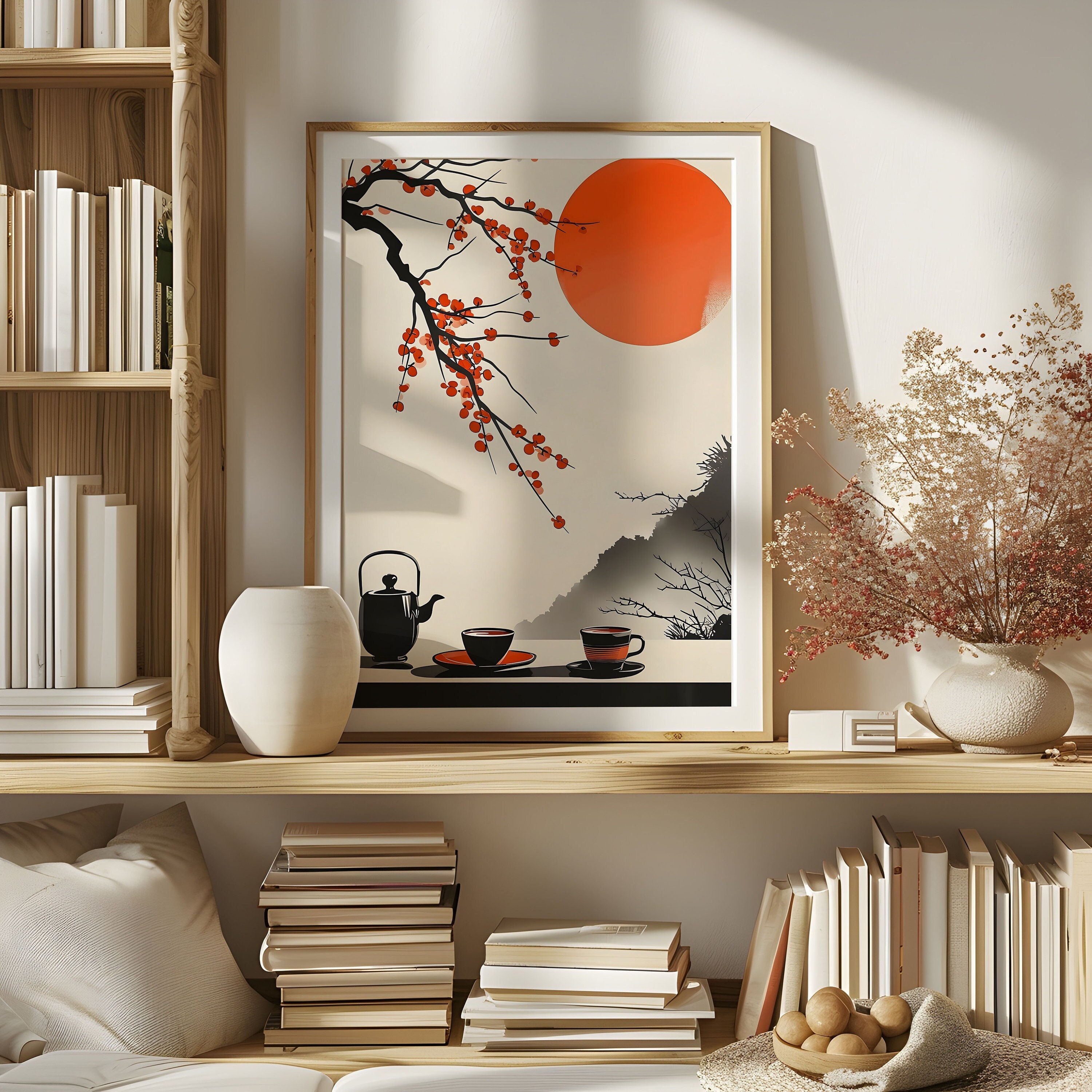 Japanese Tea Ceremony Poster 2, Japandi Wall Art Teacup and Teapot Print Japan Party Decoration ...