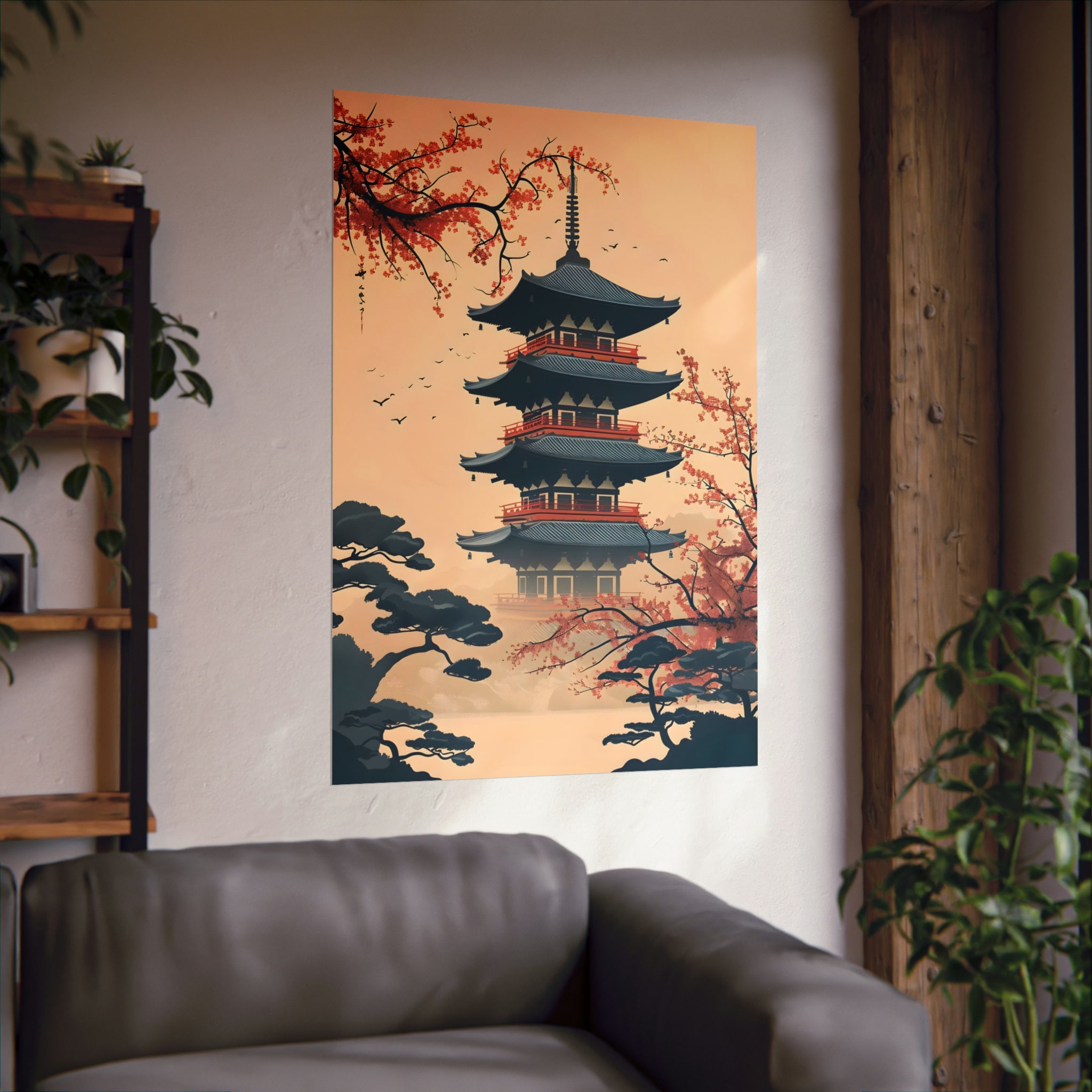 Japanese Pagoda Poster 4, Japandi Wall Art Traditional Architecture ...