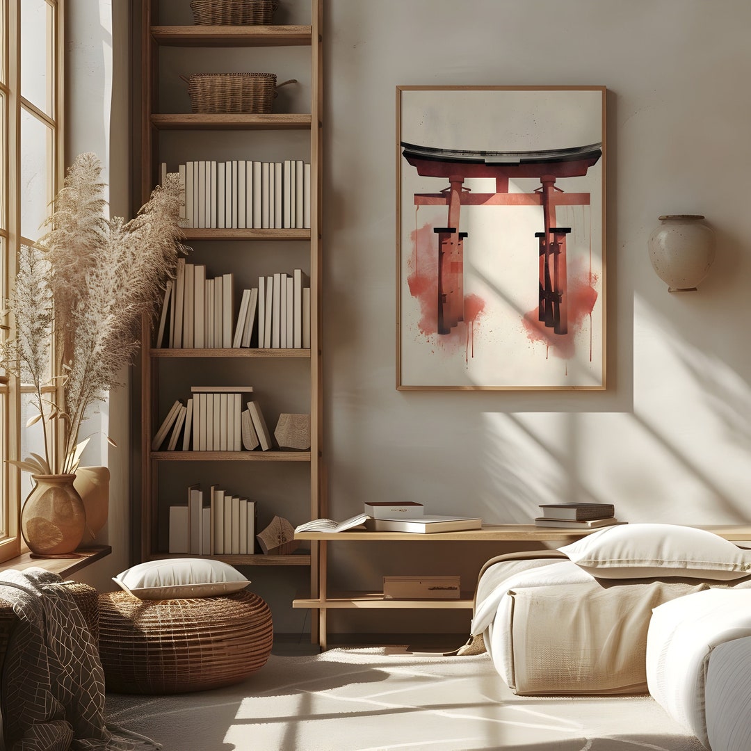 Torii Gate Poster 2, Japandi Wall Art Shinto Shrine Entrance Decor Wabi ...