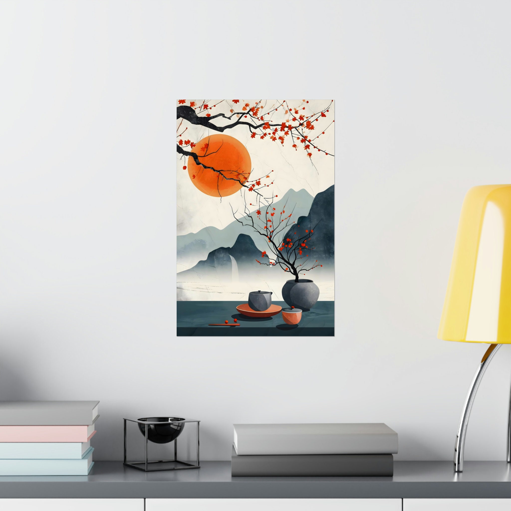 Japanese Landscape Poster 3, Japandi Wall Art Tea Ceremony Decoration ...