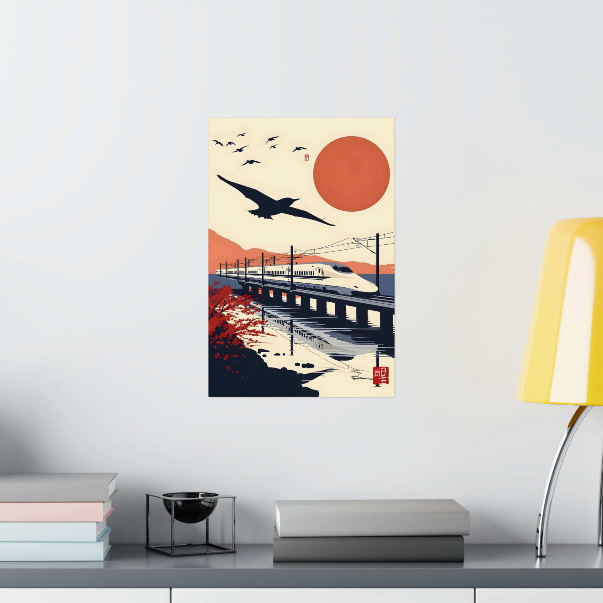 Shinkansen Poster 1, Japandi Wall Art Japanese High Speed Rail Print ...