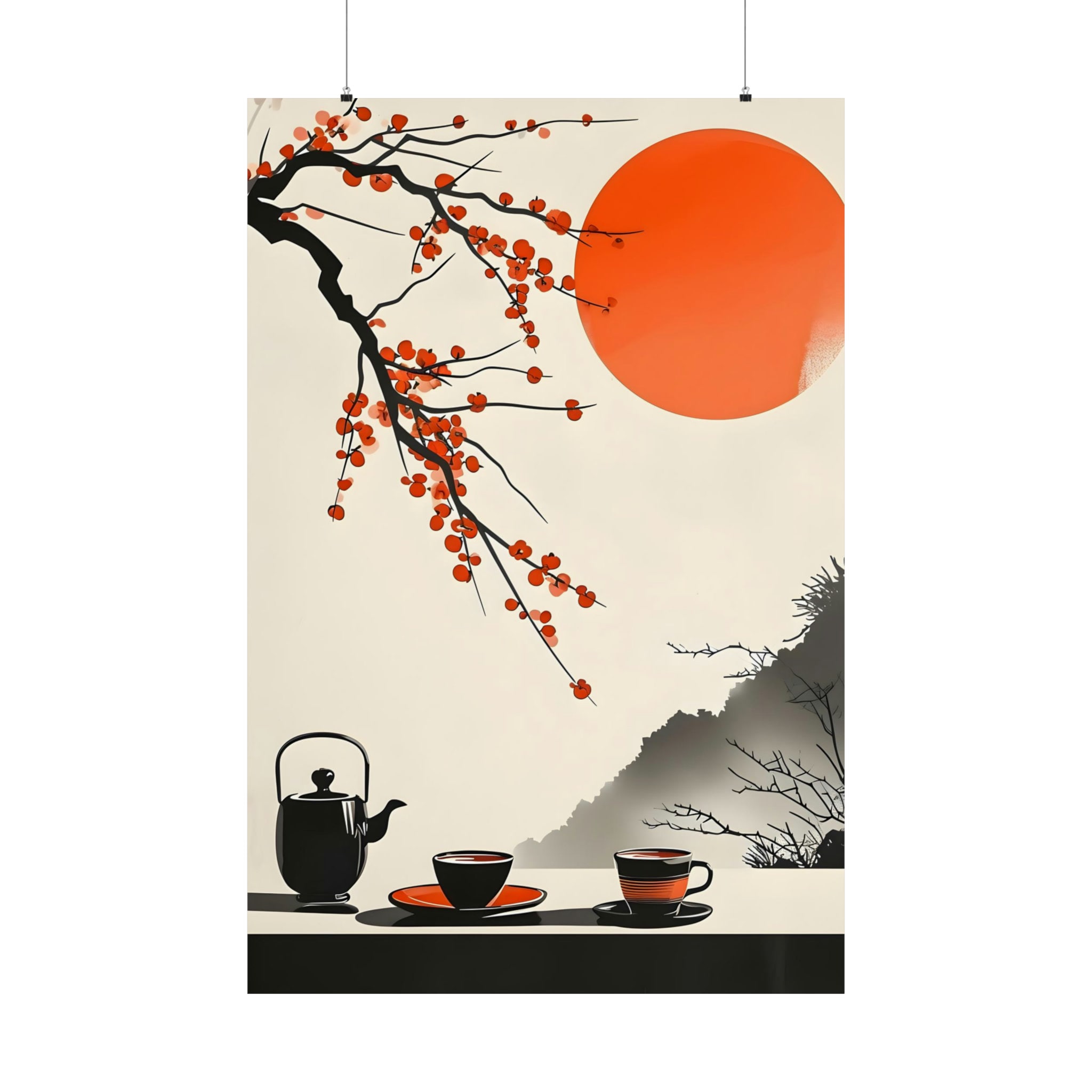 Japanese Tea Ceremony Poster 2, Japandi Wall Art Teacup and Teapot ...