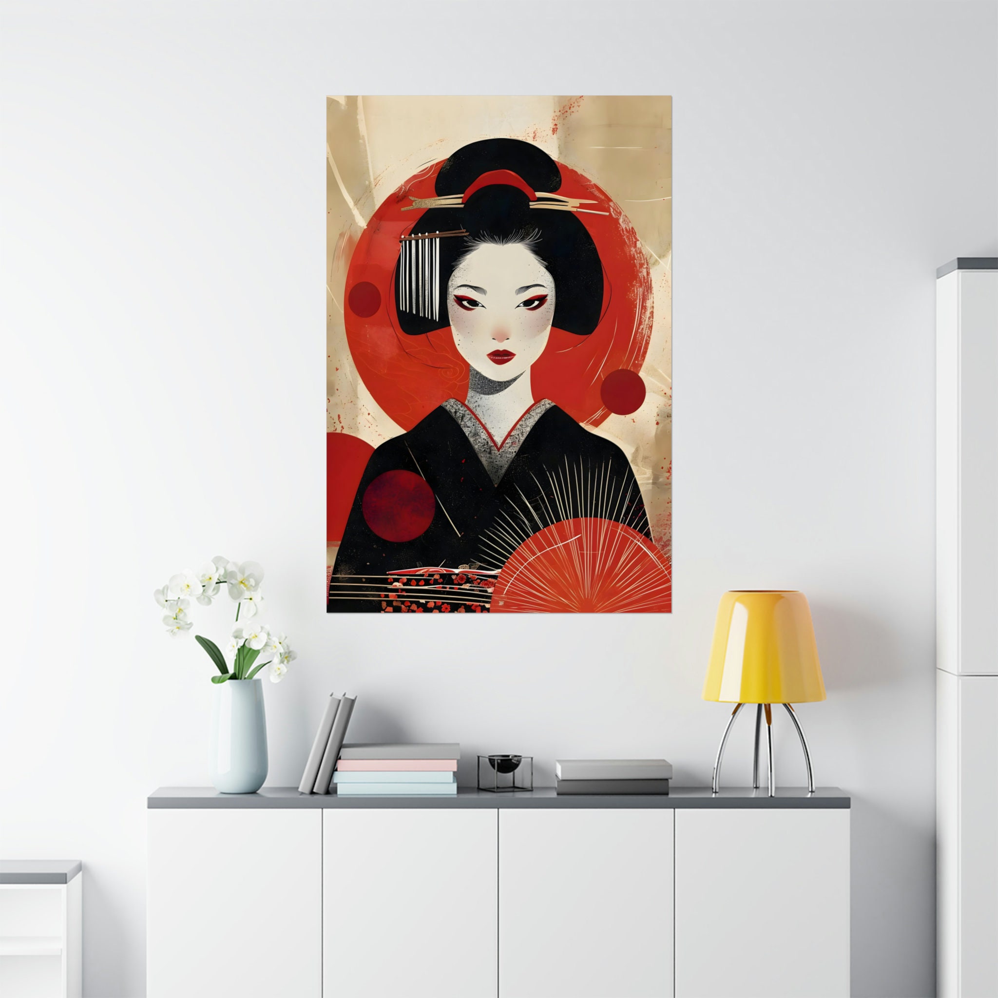 Geisha Poster 2, Japandi Wall Art Elegant Woman Decoration Japanese ...