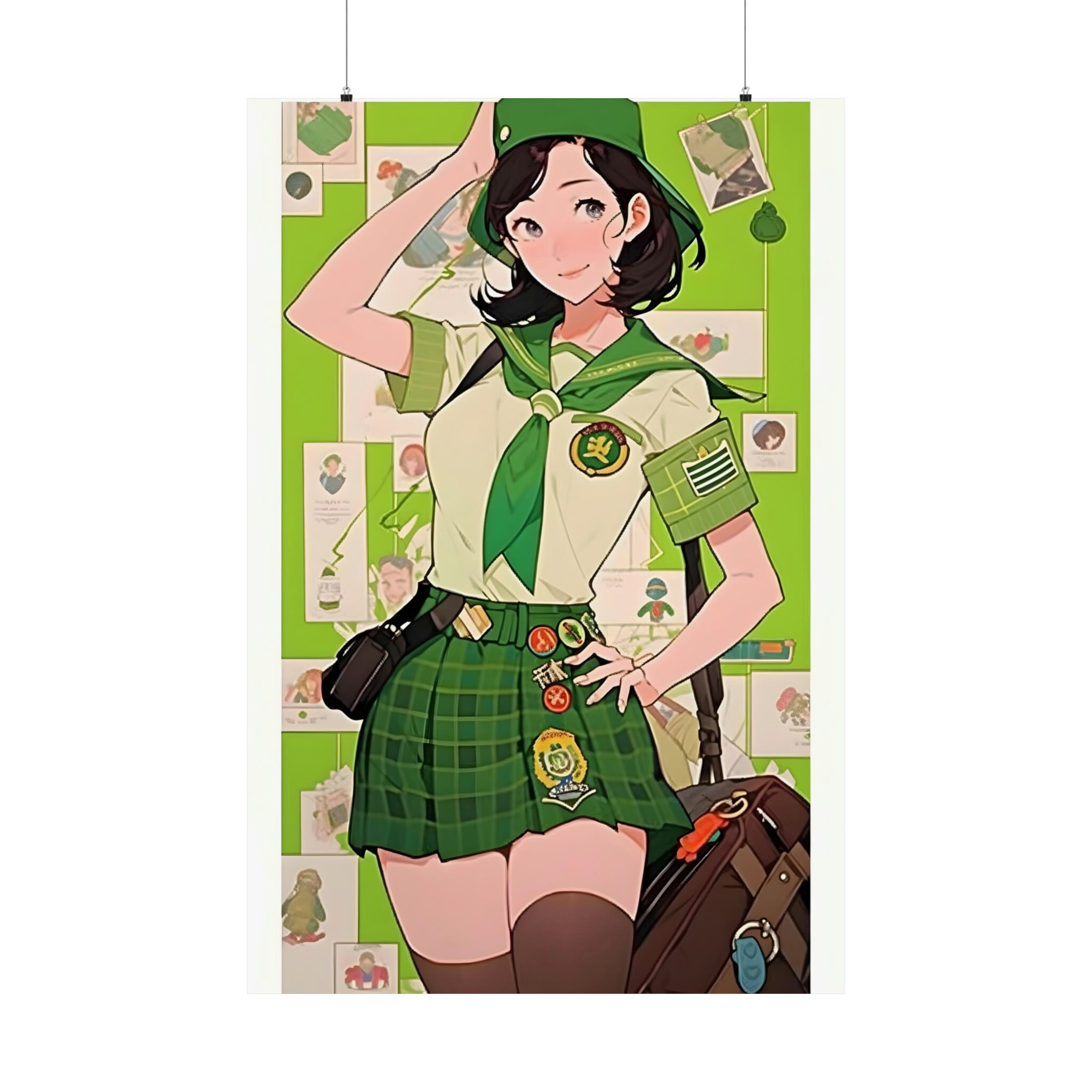 Anime Girl Scout Poster 4, Adventure Lover Gift for Teen Girls Manga ...