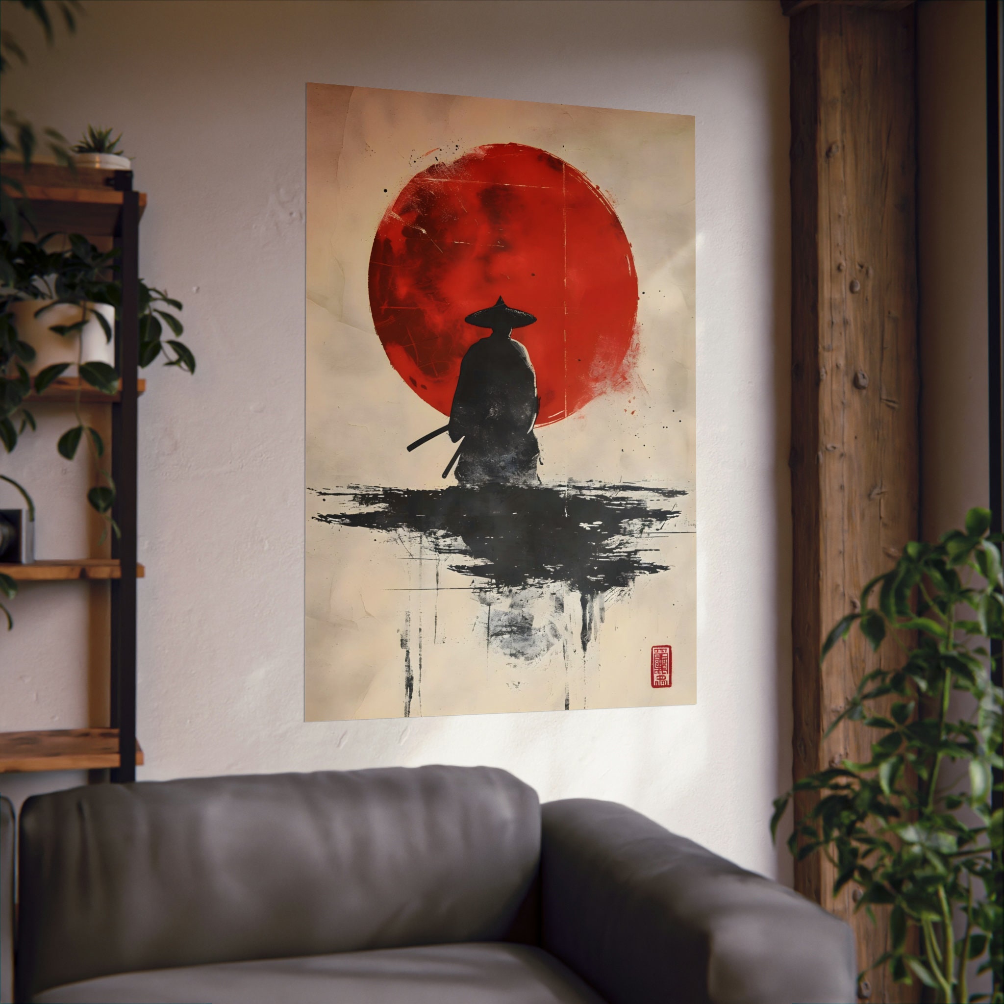 Japanese Shogun Poster 1, Japandi Wall Art Japan Samurai Art Schematic ...