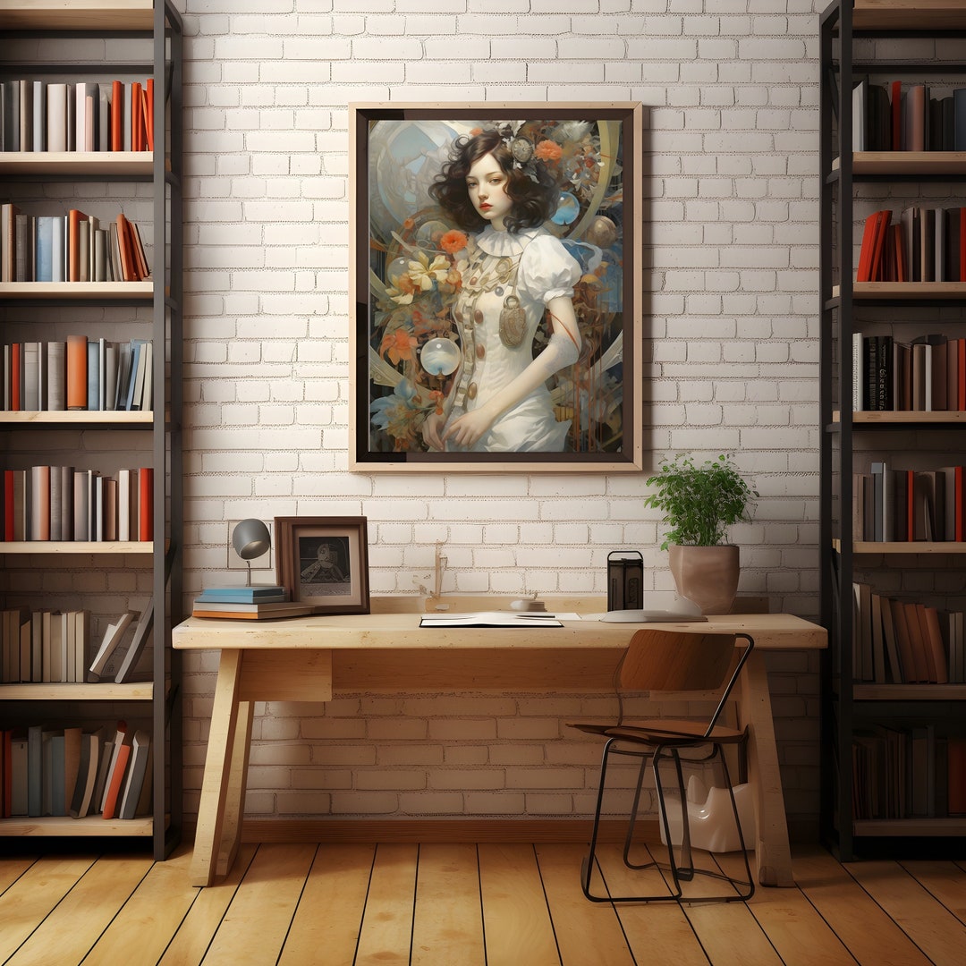 Magical Fantasy Girl Poster, Mysterious Steampunk Wall Art for Living ...