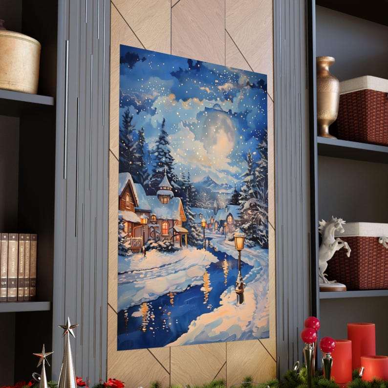 Winter Wonderland Poster 4, Christmas Wall Decor Winter Village ...