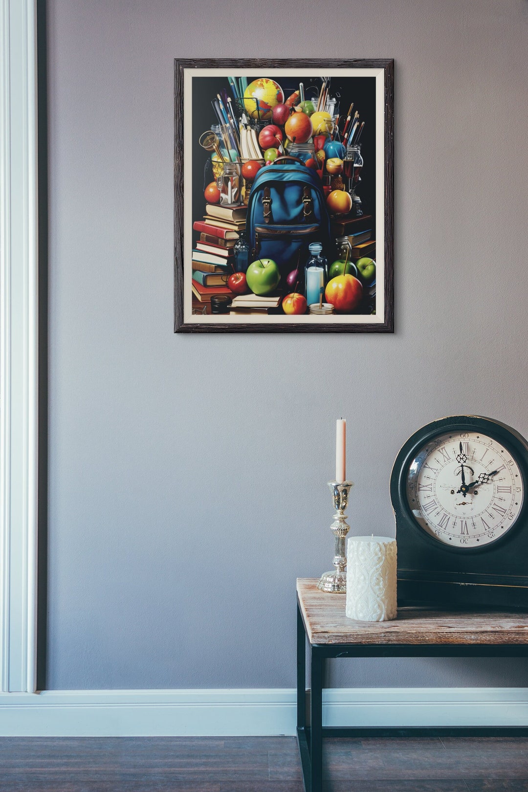 Back to School Poster, First Day of School 6, Schoolbag Supplies Wall ...