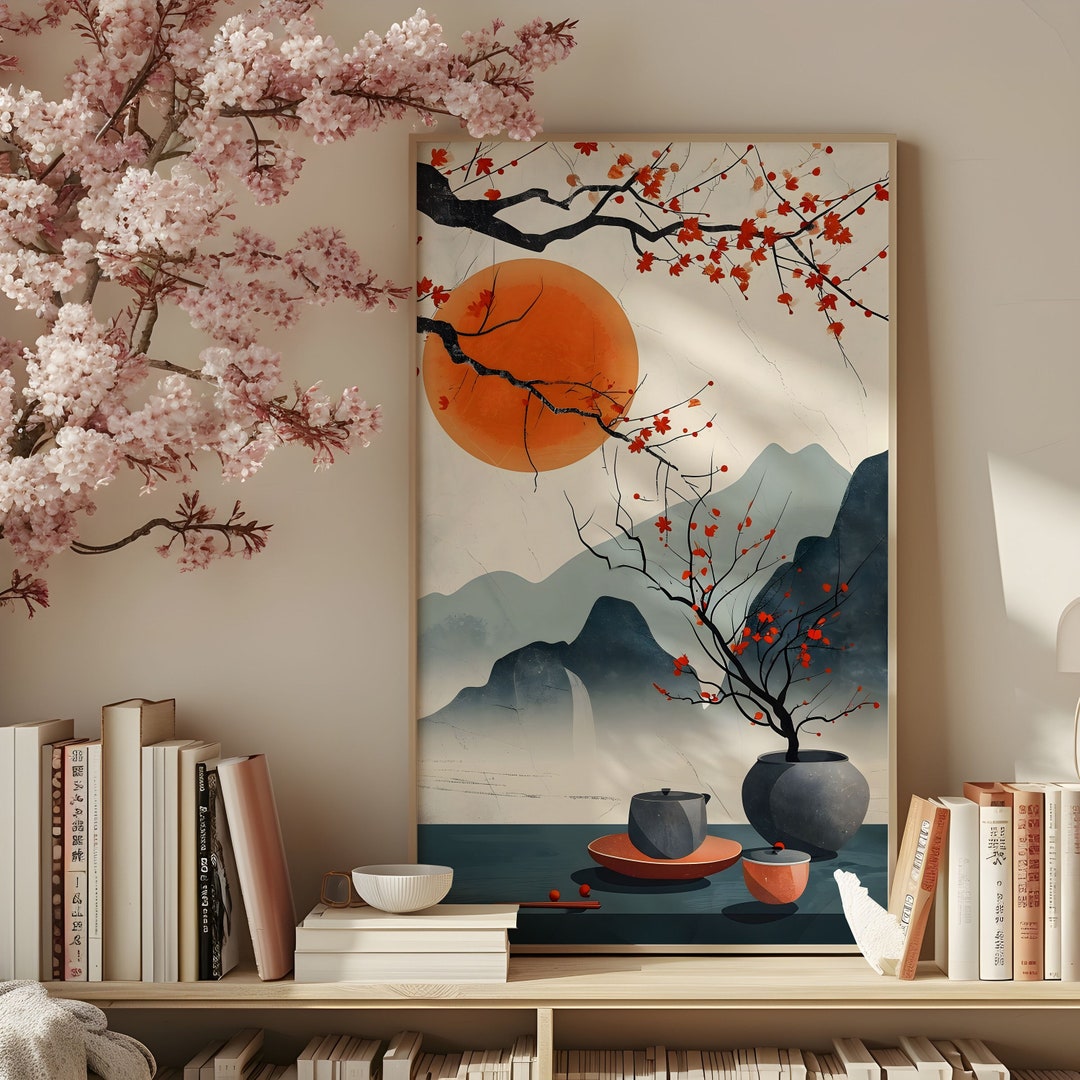 Japanese Landscape Poster 3, Japandi Wall Art Tea Ceremony Decoration ...
