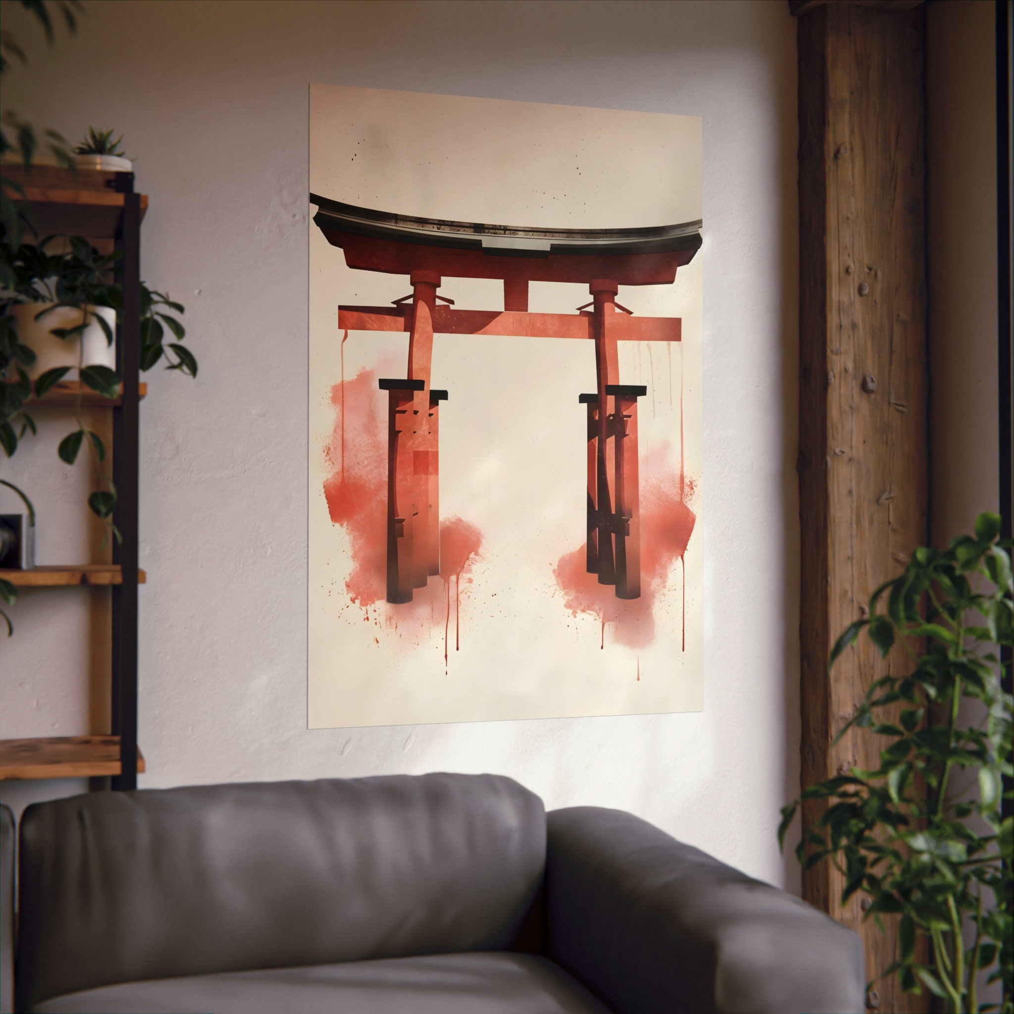 Torii Gate Poster 2, Japandi Wall Art Shinto Shrine Entrance Decor Wabi ...