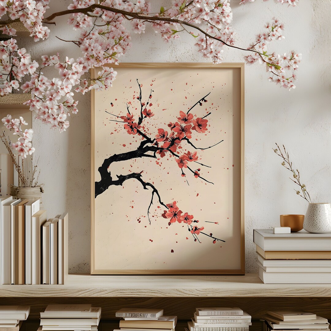 Cherry Blossom Tree Poster 1, Japandi Wall Art Japanese Sakura Print ...